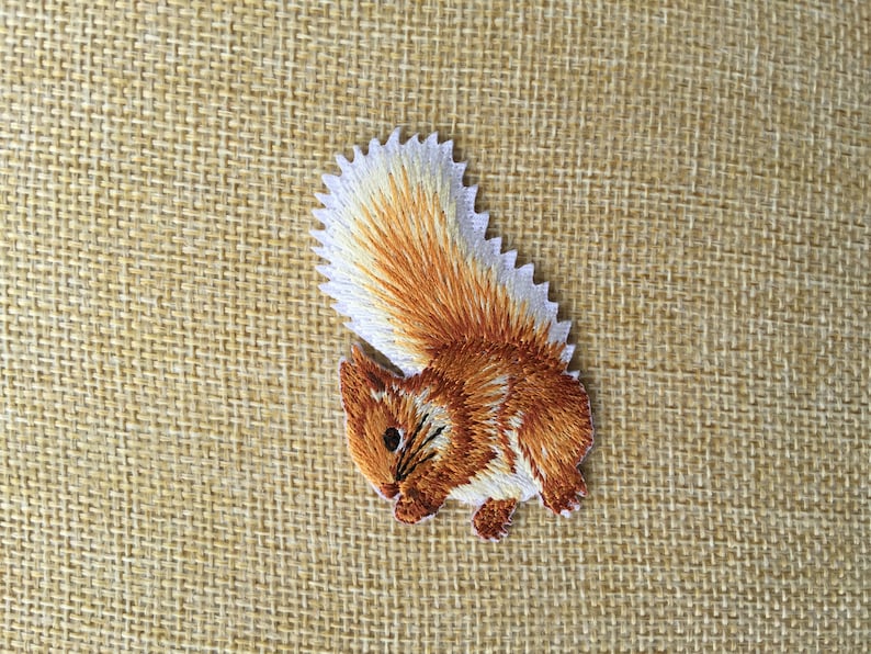 Squirrel Embroidered Patch, Iron/sew on Applique Badge - Etsy