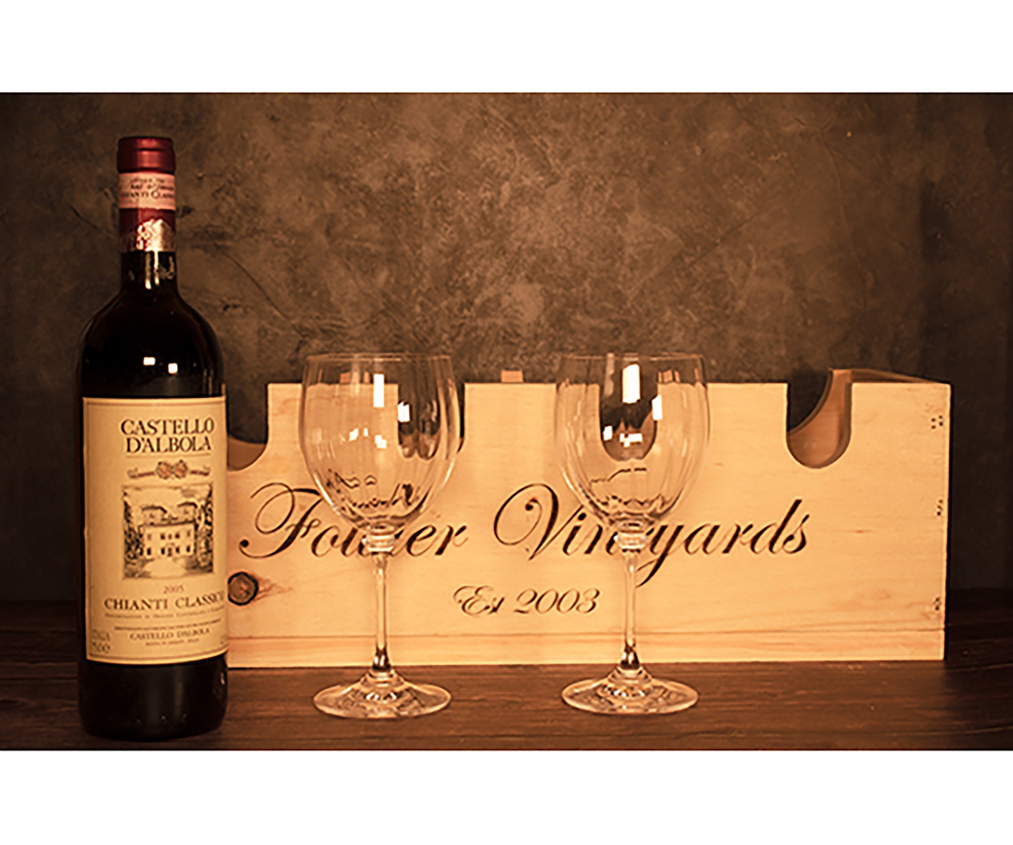 4 Bottle Rustic Wine Rack Crate - Etsy