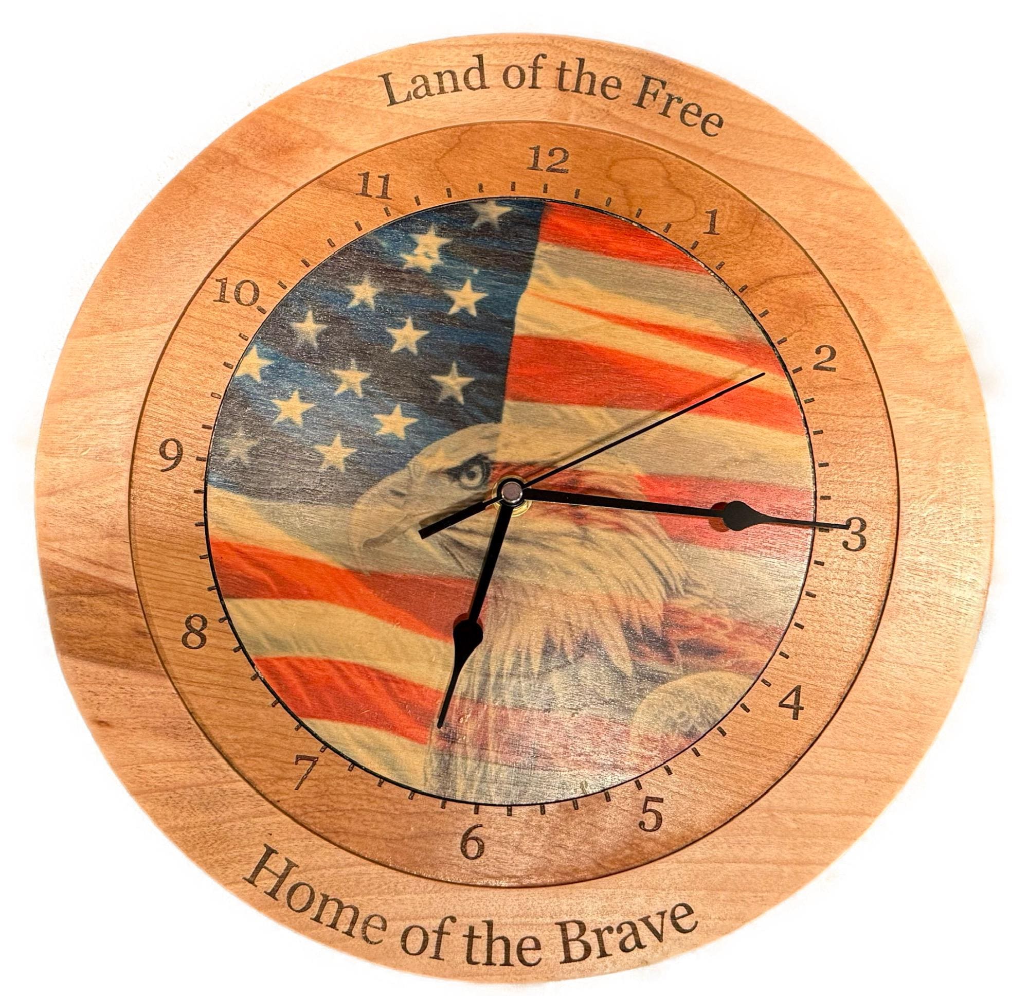 Wooden American Flag Patriotic Wall Clock - Etsy