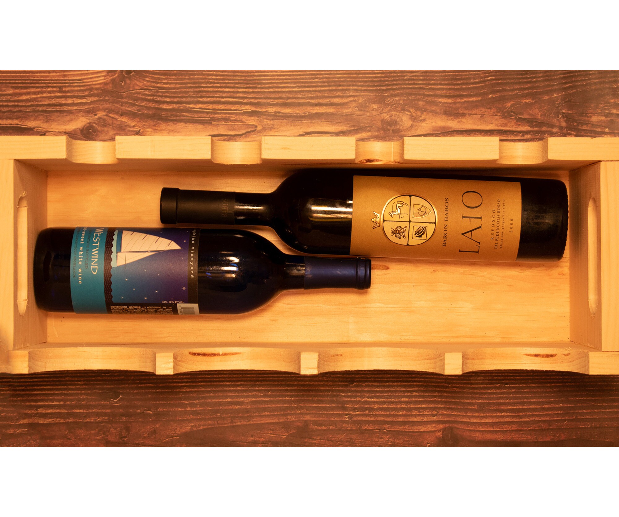Rustic wine rack crate — Berkshire Carvings
