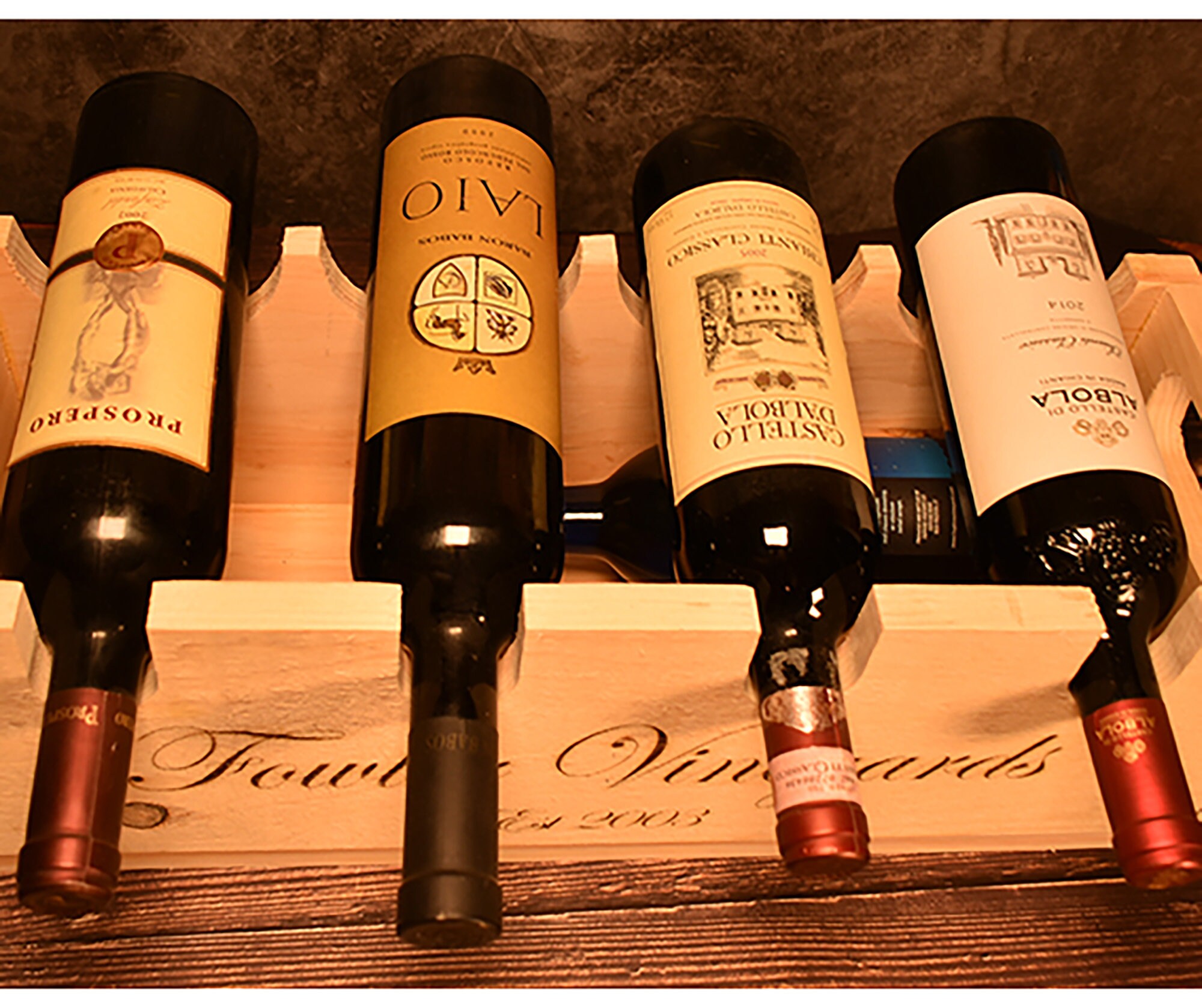 Rustic wine rack crate — Berkshire Carvings