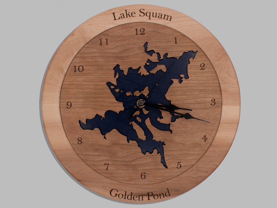 Wooden Lake Clock Customized With Any Lake - Etsy