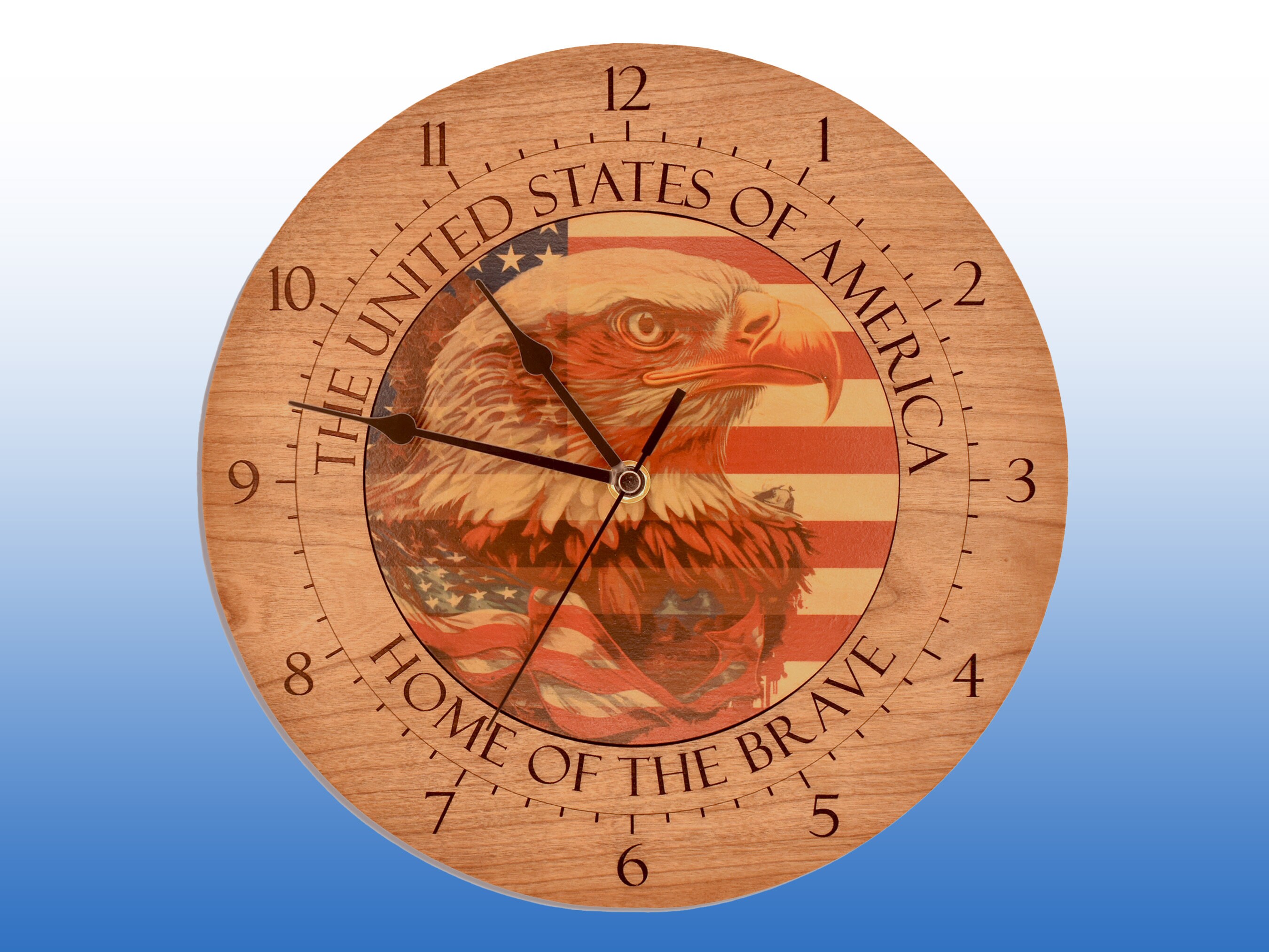 Wooden American Flag Patriotic Wall Clock - Etsy