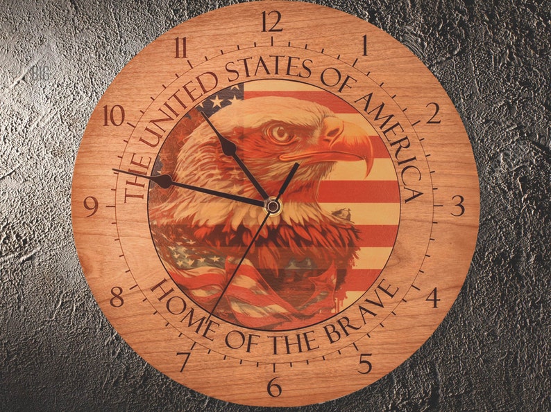 Wooden American Flag Patriotic Wall Clock - Etsy