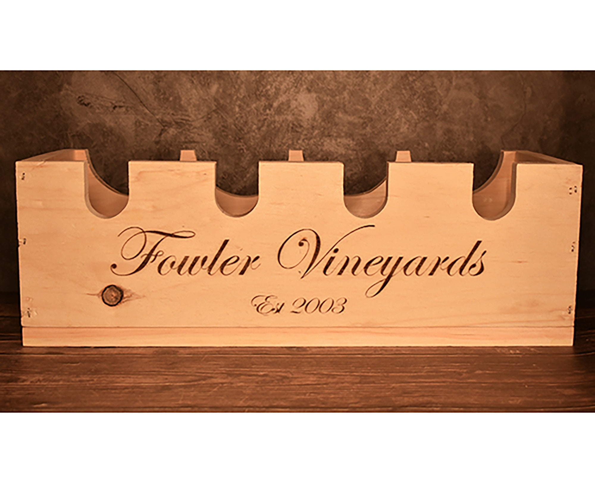 4 Bottle Rustic Wine Rack Crate - Etsy