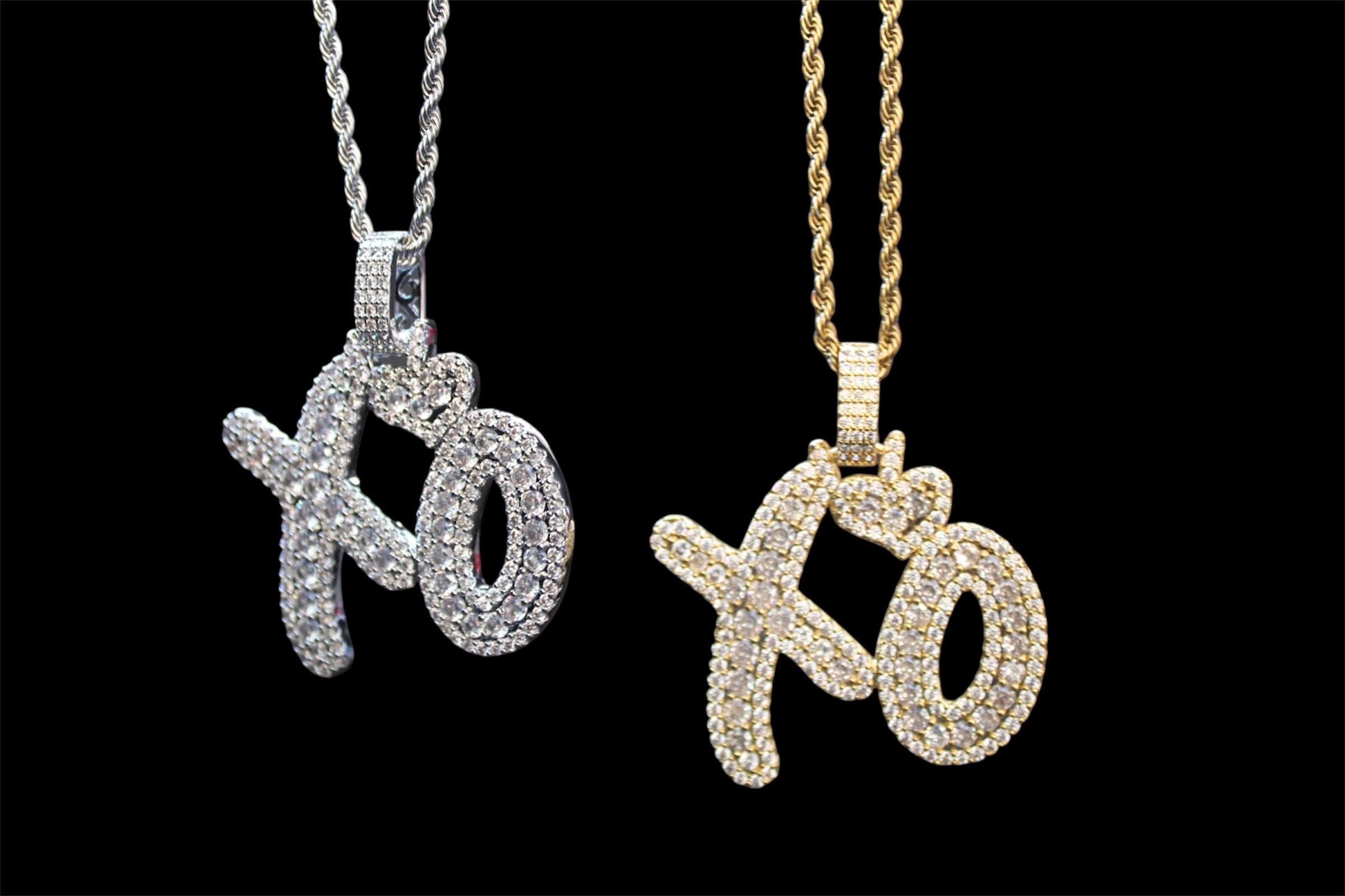 XO Chain - Iced Out XO Pendant & 925 Sterling Silver Chain - 5A CZ ...