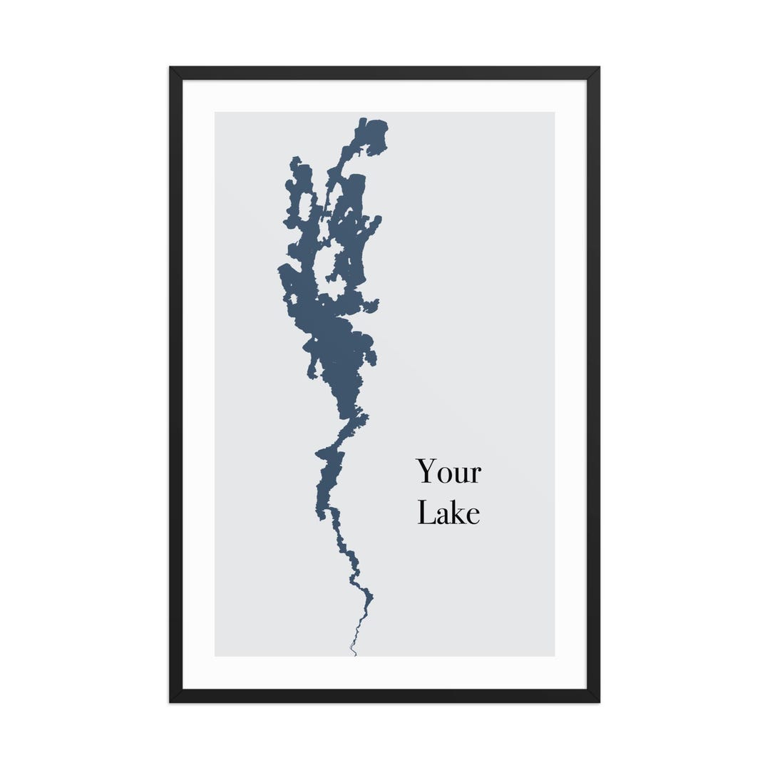 Custom Lake Map Print: Your Lake as Modern Minimalist Wall Art (digital ...