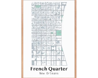 New Orleans French Quarter Map - Etsy