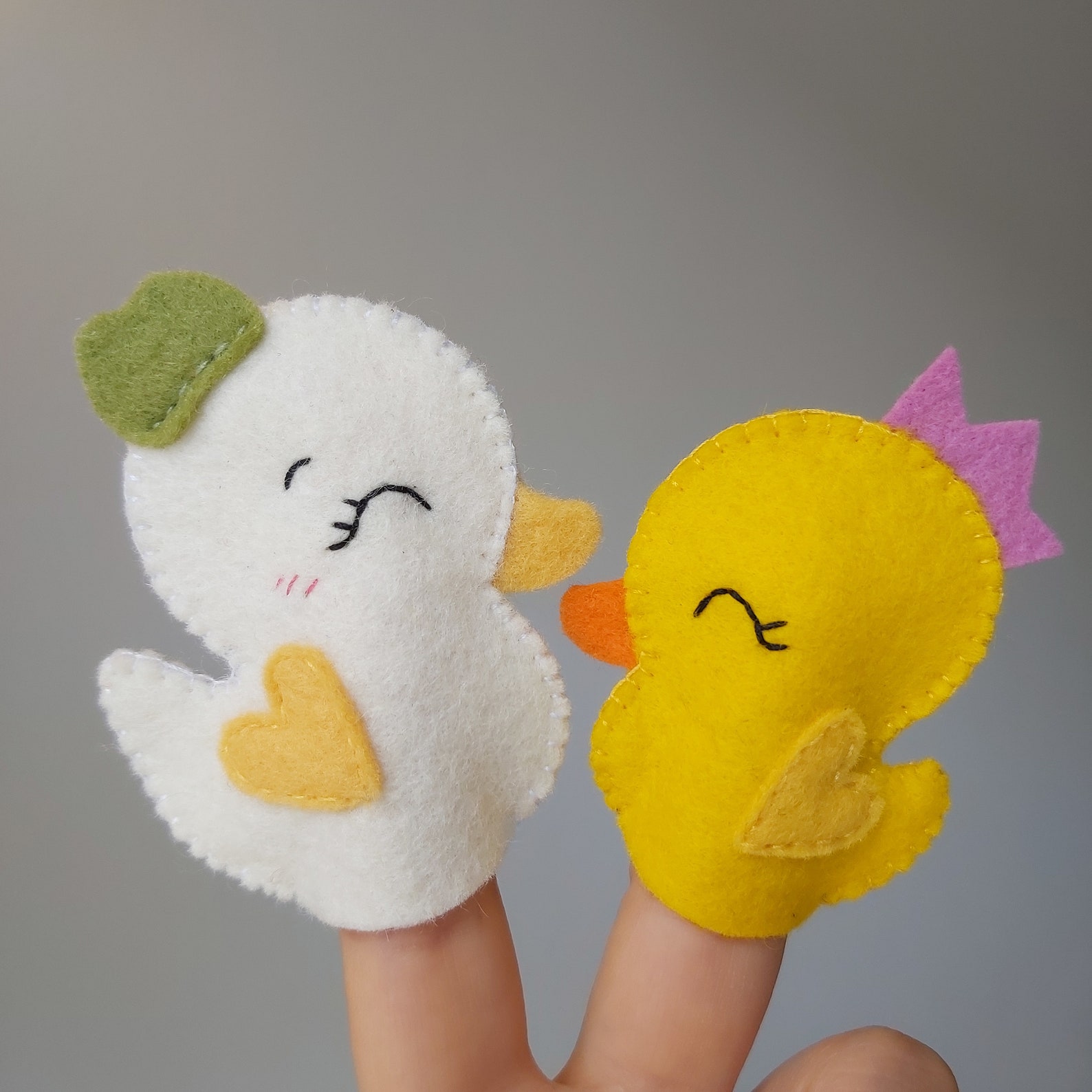 Five Little Ducks Finger Puppet Set wool Felt Nursery - Etsy