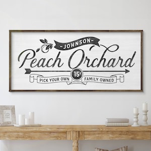 Custom Name Sign, Orchard Art, Modern Farmhouse, Custom Gift, Wood ...
