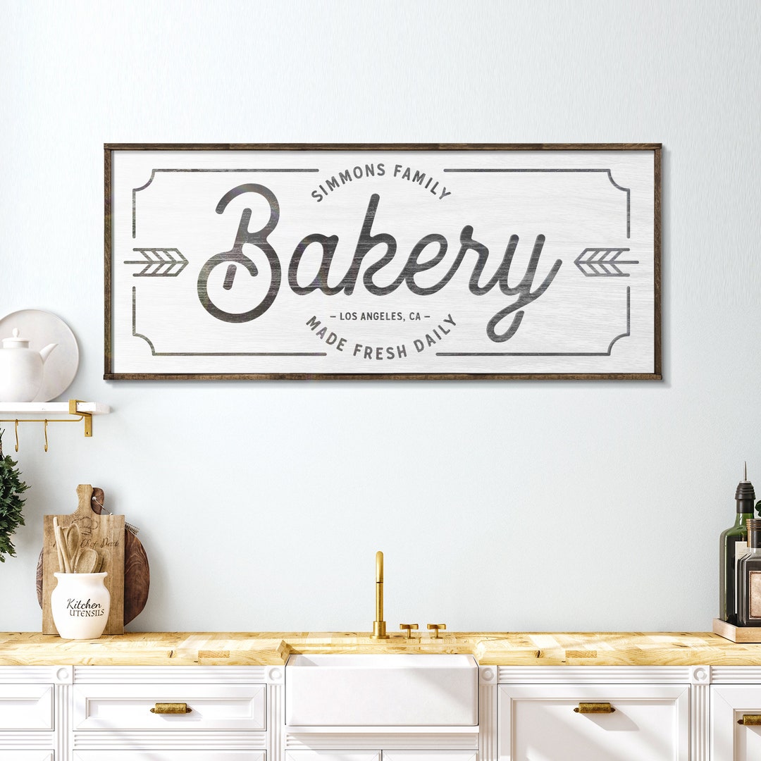 Family Bakery Sign, Modern Farmhouse Sign, Custom Gift, Personalized ...