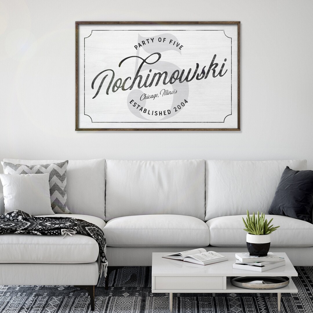 Party of Family Sign, Custom Name Sign, Family Number Sign ...