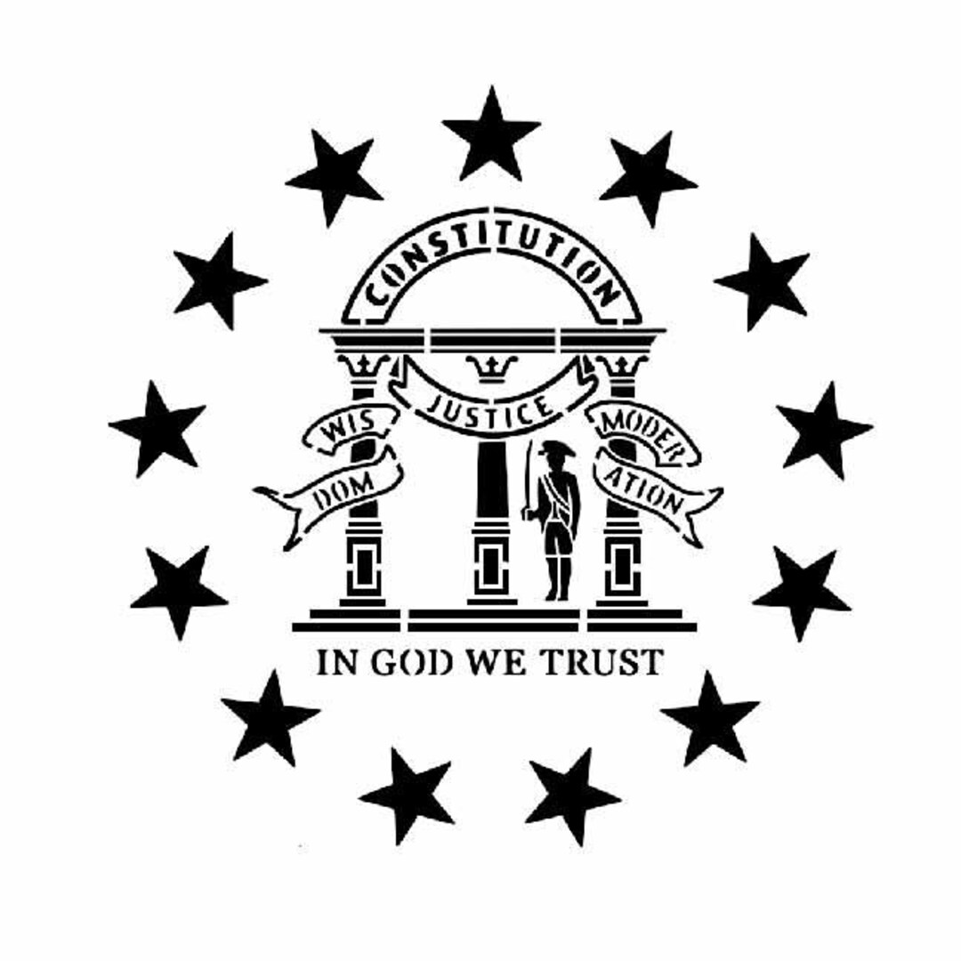 Georgia Center State Flag Stencil Flags Stencils - Etsy