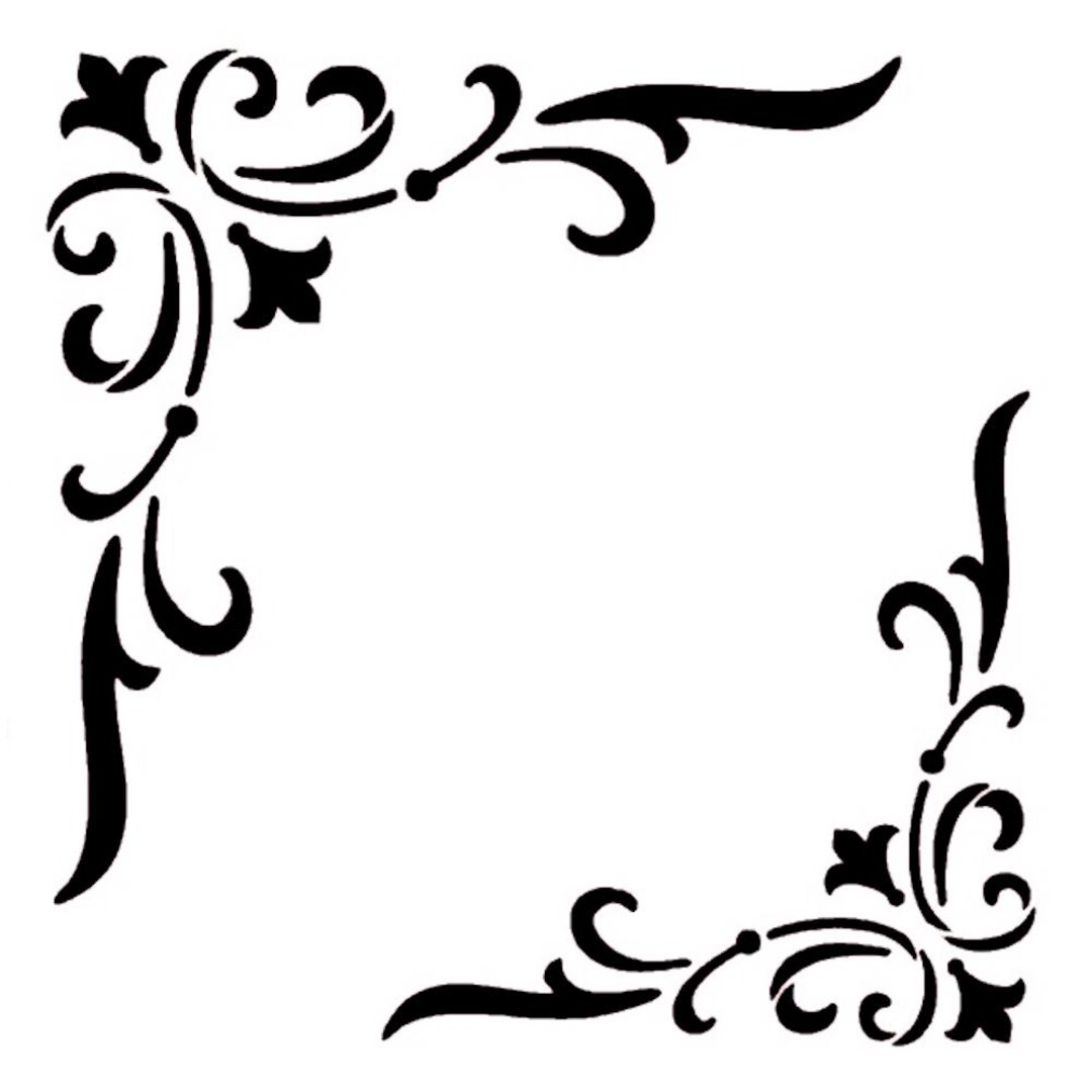 Fleur De Lis Corner Design Stencil Corners Stencils - Etsy