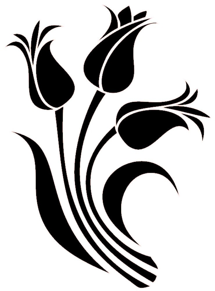 Simple Tulip Stencil