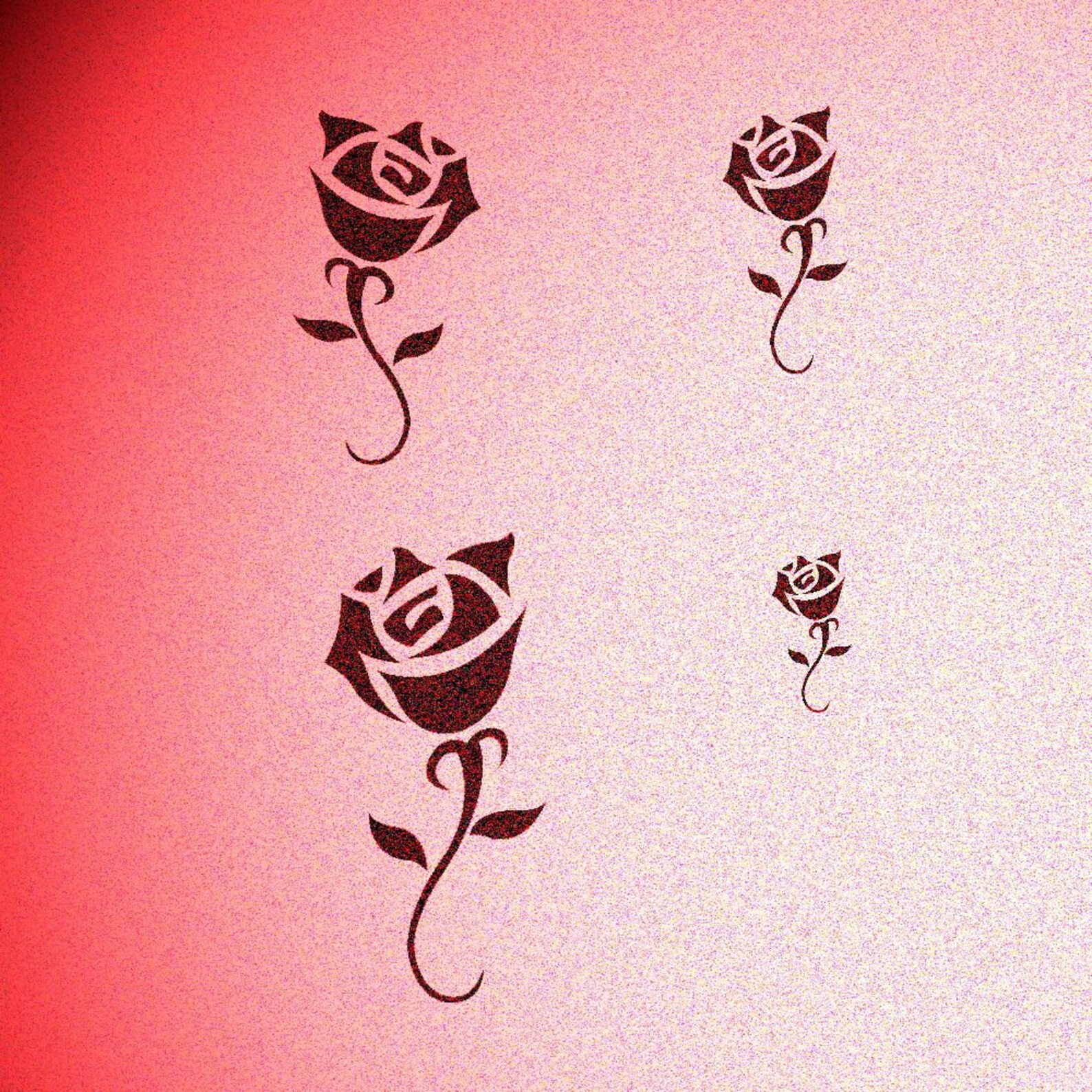 Set of 4 Stem Roses Stencil Flower Roses Stencils | Etsy