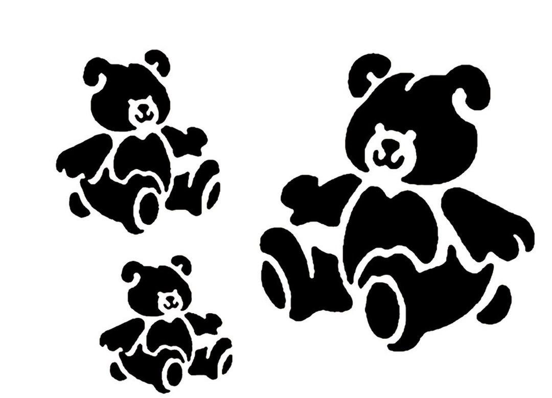 Set of 3 Teddy Bears Stencil Kids Baby Wall Painting Bear Stencils - Etsy