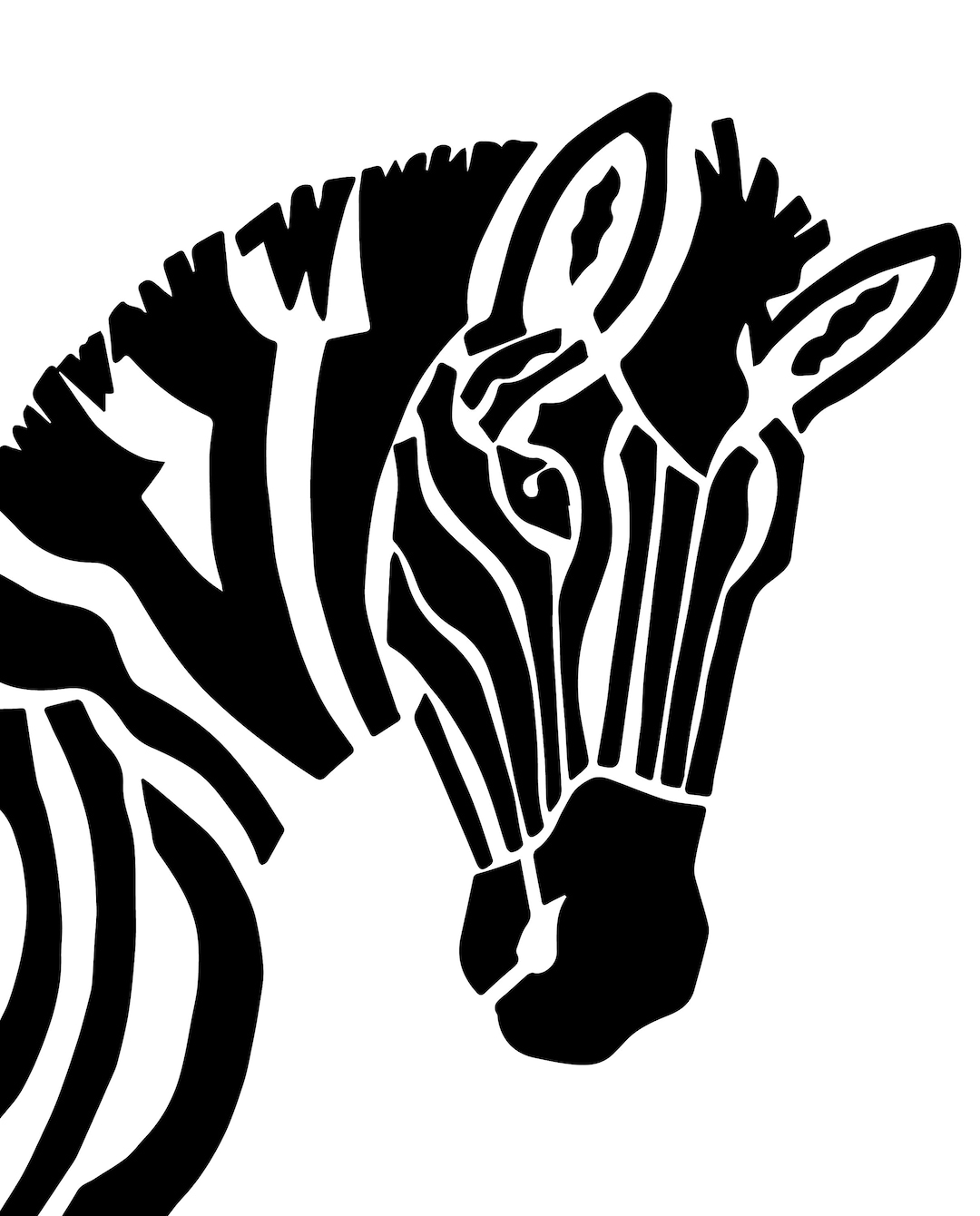 Zebra Head Stencil Zebras Wildlife Animal Stencils - Etsy