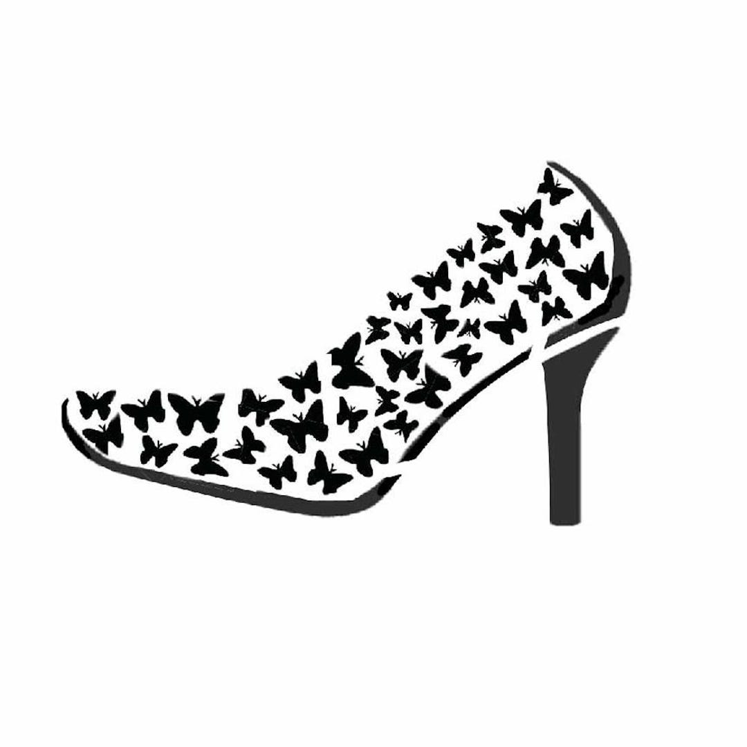 Butterfly High Heel Shoe Stencil Butterflies Spring Stencils - Etsy