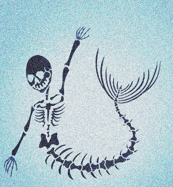 Mermaid Skeleton Stencil Mermaids Fishing Nautical Stencils - Etsy