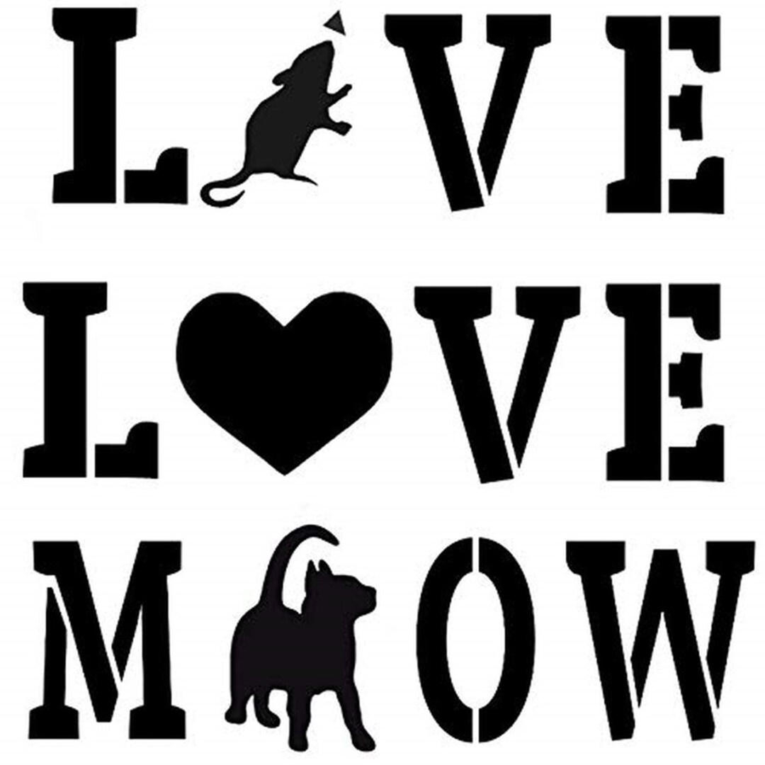 Cat Live Love Meow Sign Stencil Cats Signs Stencils - Etsy