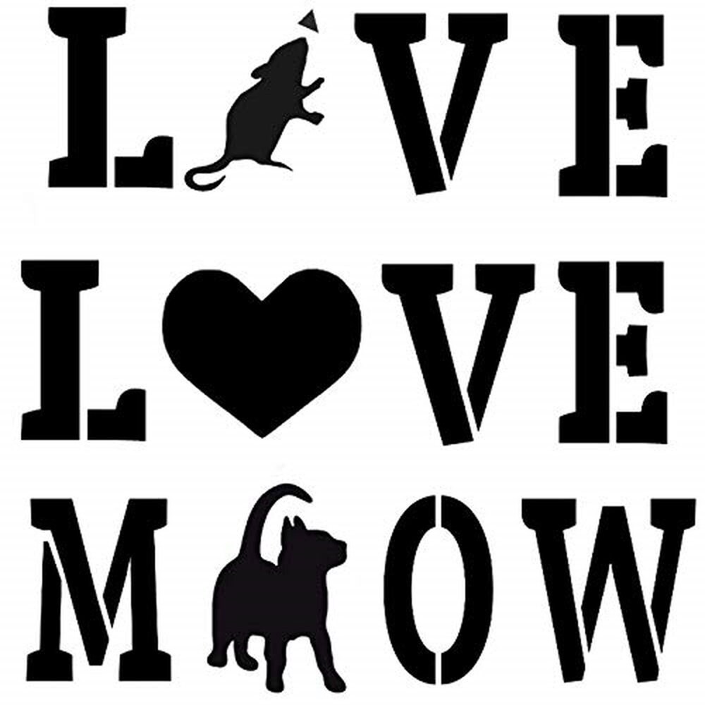 Cat Live Love Meow Sign Stencil Cats Signs Stencils - Etsy