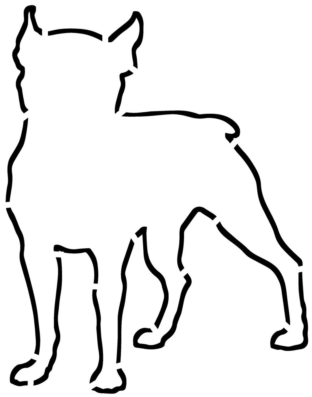 Outline Boston Terrier Dog Stencil Dogs Stencils - Etsy