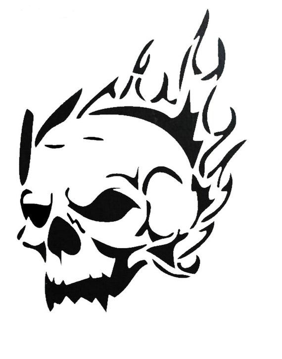 Cool Skulls On Fire Drawings
