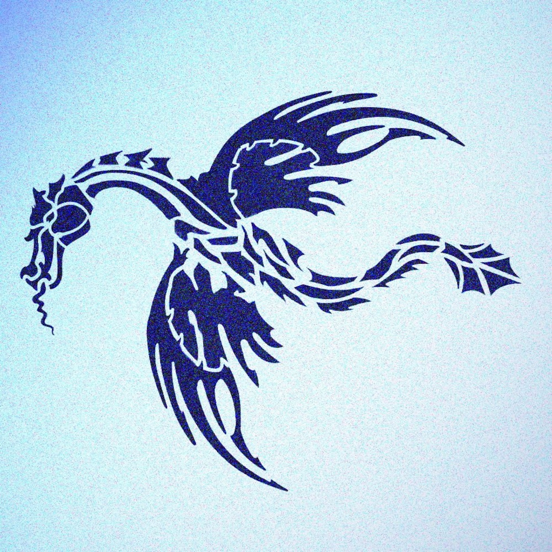 Flying Fire Dragon Stencil Dragons Gothic Stencils - Etsy
