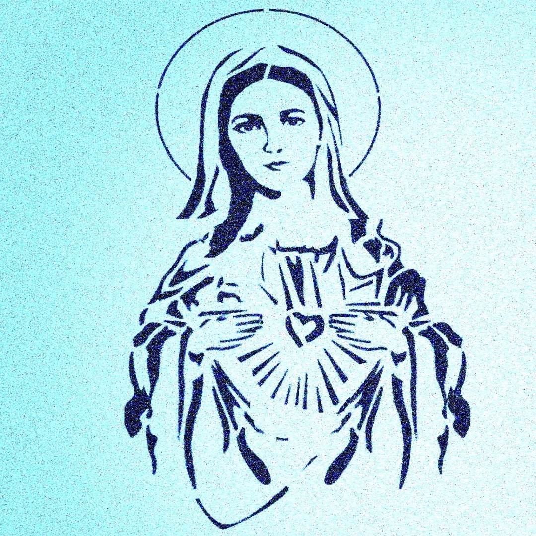 Virgin Mary Upper Body Stencil Religious Stencils - Etsy