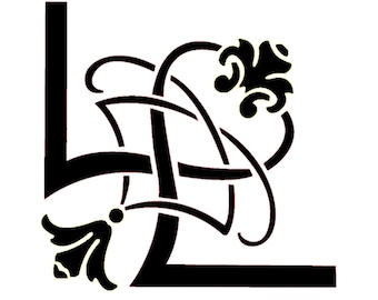 Fleur De Lis Corner Design Stencil Corners Vintage Stencils - Etsy