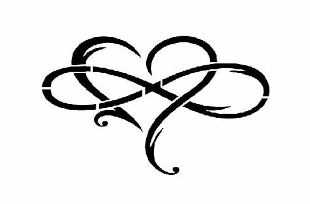 Fancy Infinity Double Heart Stencil - Etsy