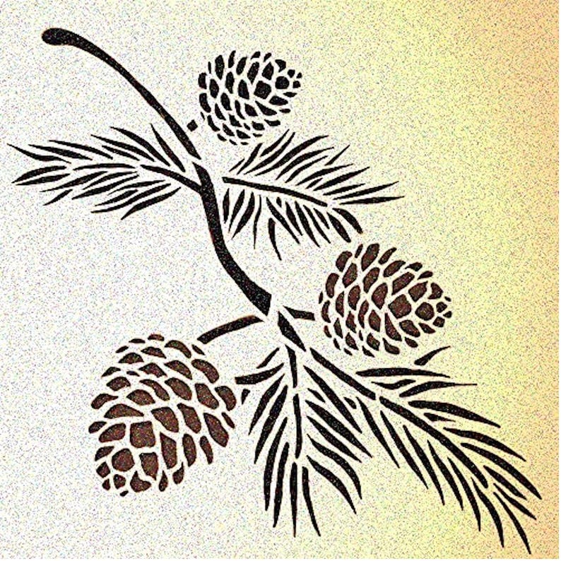 Pine Cone Stencil Trees Pine Cones Stencils - Etsy