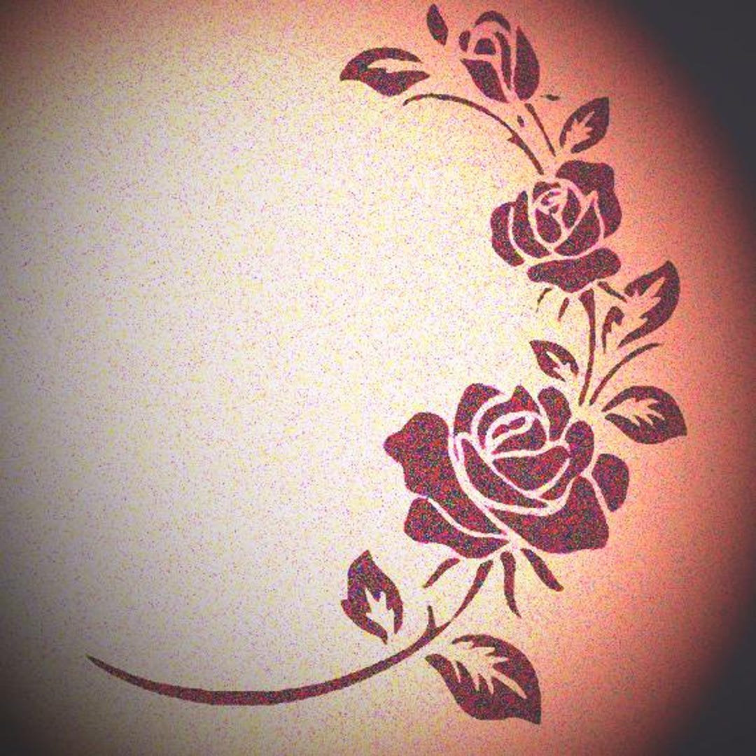 Curved Rose Stencil Roses Flowers Floral Spring Stencils - Etsy