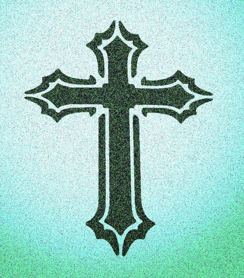 Double Cross Stencil Religious Crosses Stencils - Etsy