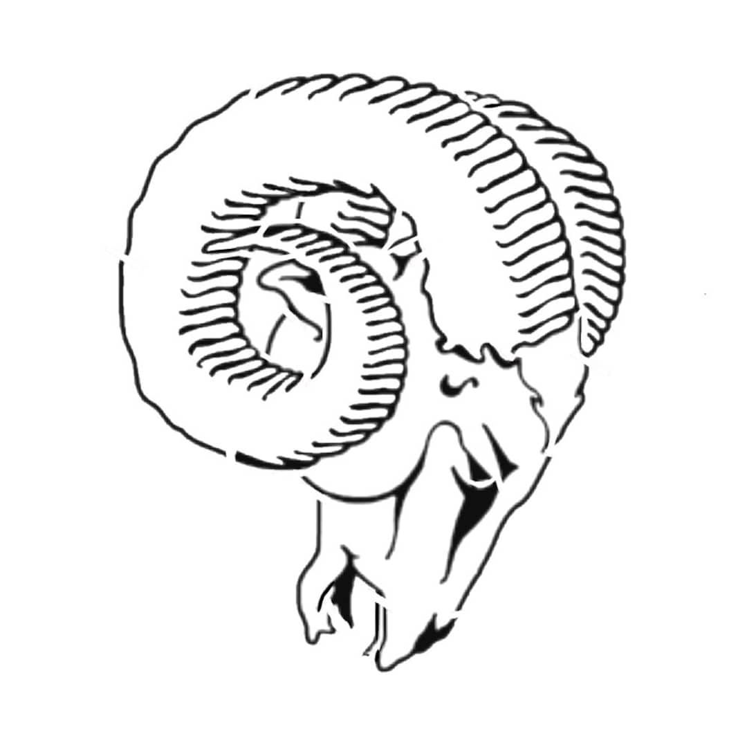 Outline Ram Head Stencil Rams Animal Stencils - Etsy