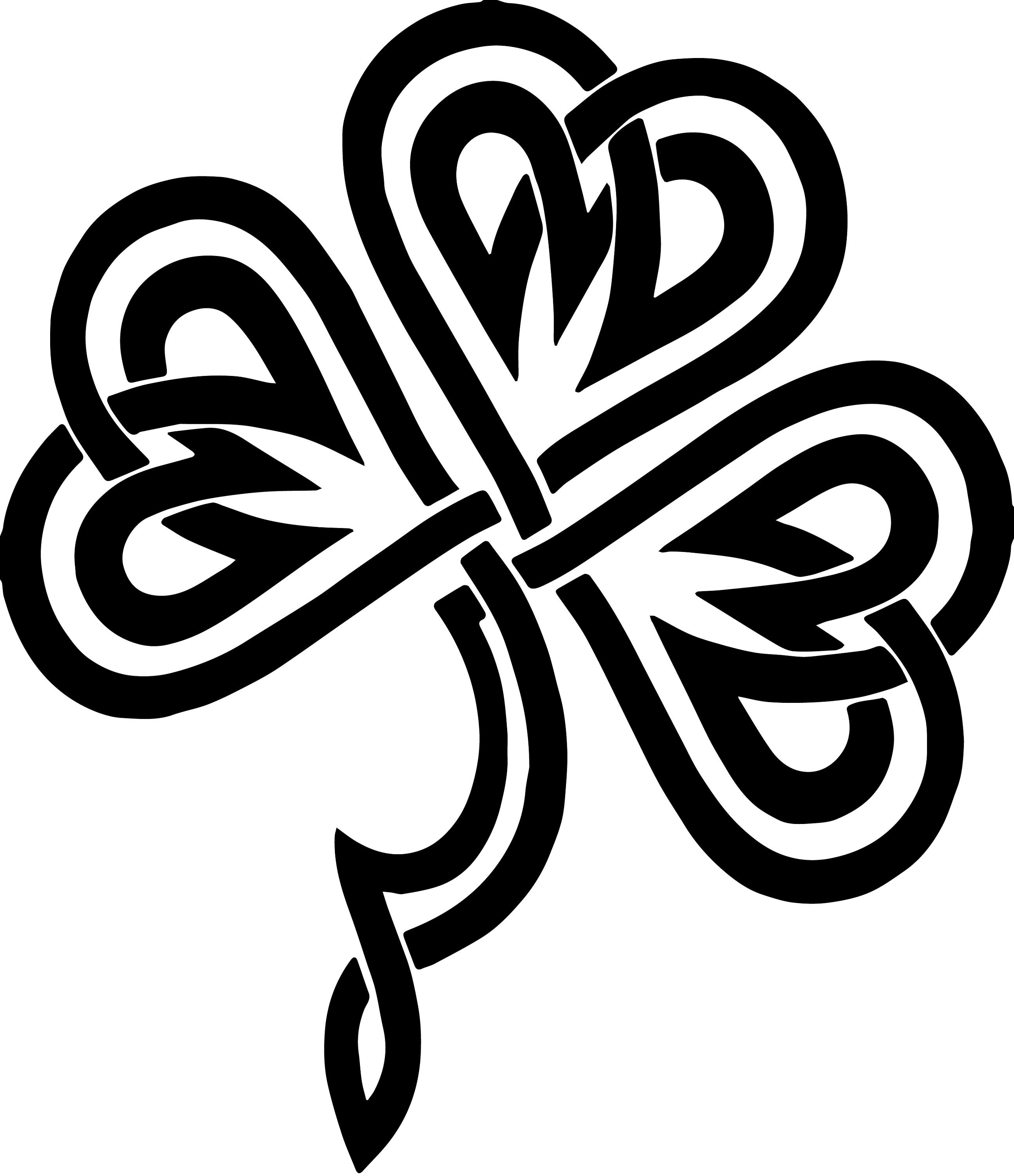 Celtic Four Leaf Clover Drawing