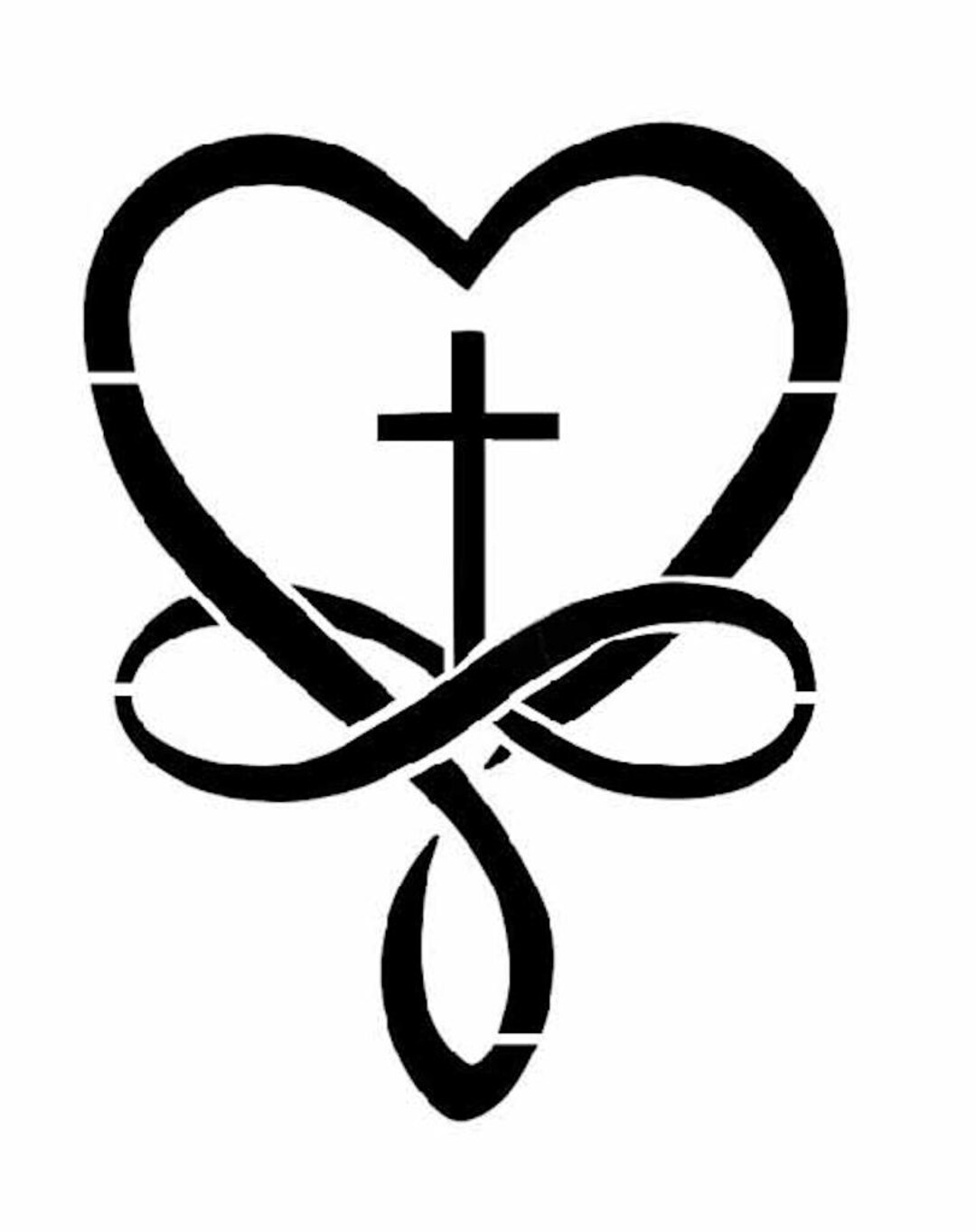 Infinity Heart Cross Stencil - Etsy