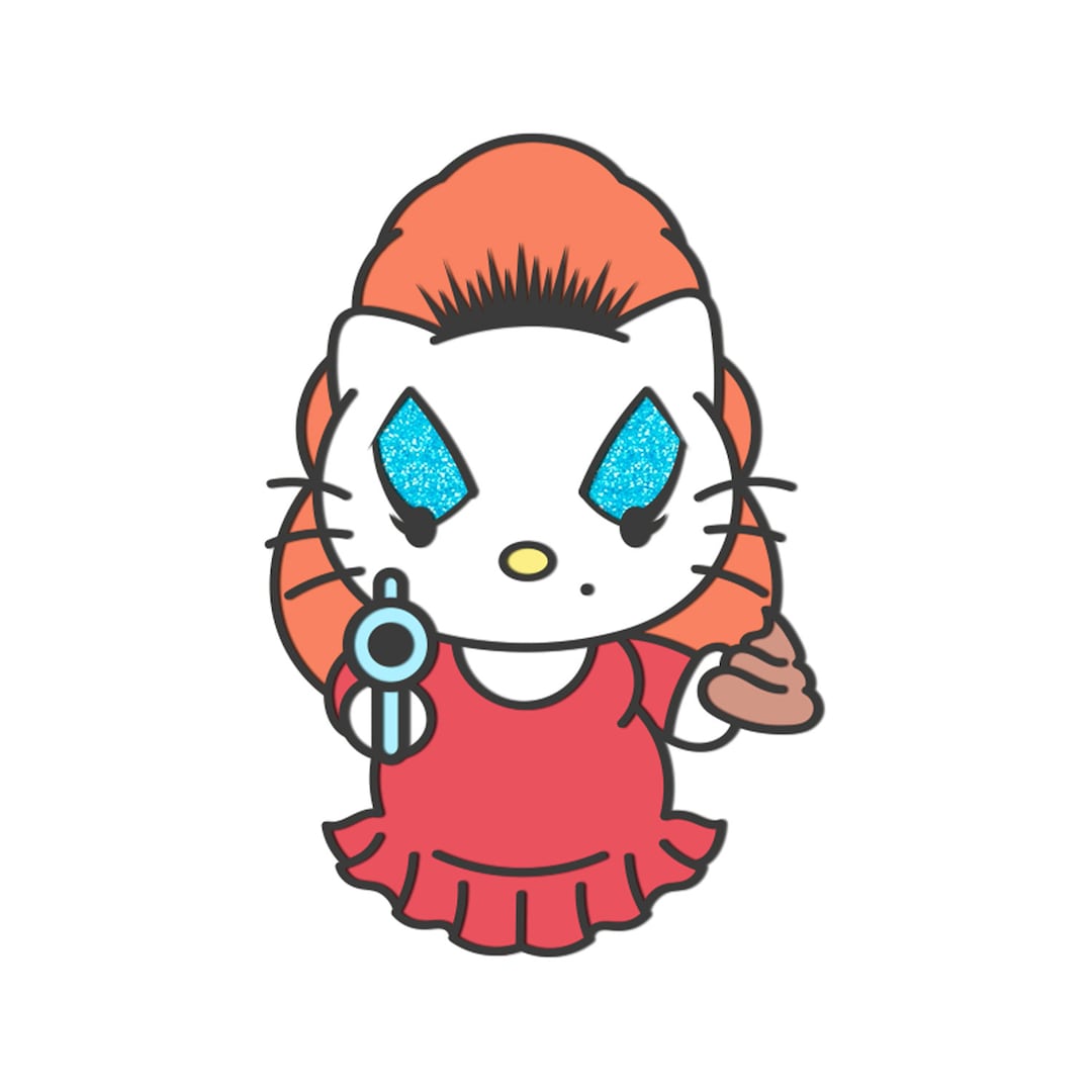 KITTY OF FILTH // Hello Kitty X Pink Flamingos Inspired Hard Enamel Pin ...