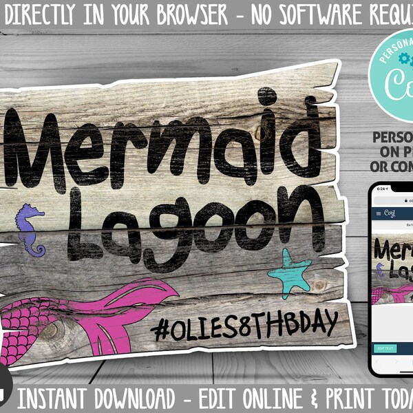 Mermaid Lagoon Sign Printable - Etsy