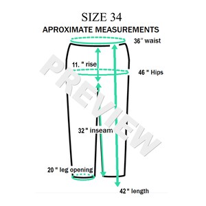 Visual Size Chart Template for Pants and Jeans Unisex Ideal for Online ...