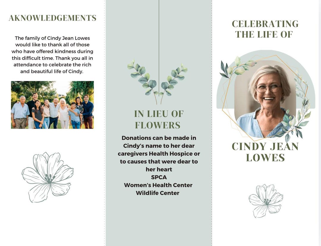 Celebration of Life Program (file Download) - Etsy