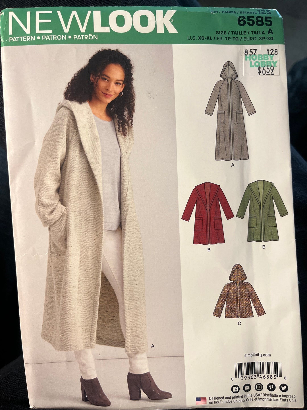 New Look 6585 Jacket Coat Long Coat Sewing Pattern With Hood and Pockets - Etsy