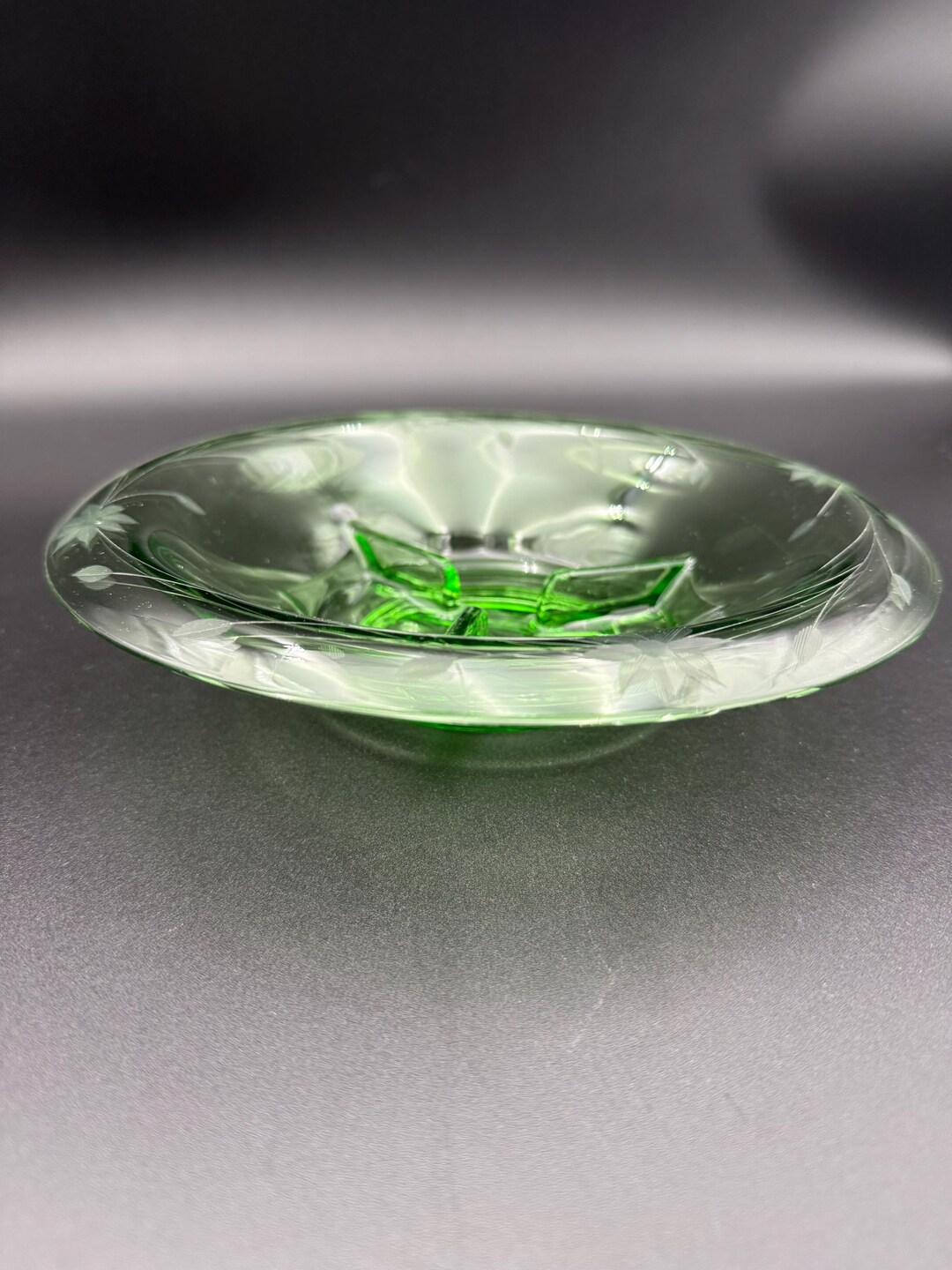 Vaseline Glass Divided Bowl - Etsy