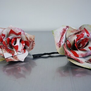 Fake Human Skin Halloween Flowers, Gory Halloween Prop, Bloody Roses ...
