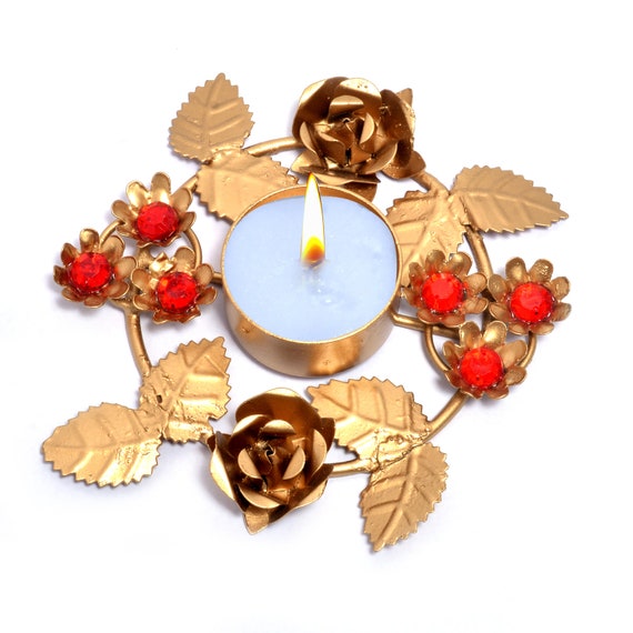 Beautiful Handmade Iron Painted Flower Design Stone Fitted | Etsy