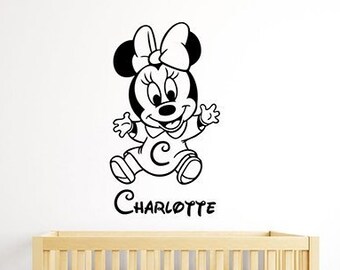 Wall Decal Name Minnie Mouse Personalized Custom Decals - Etsy