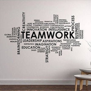 Teamwork Wall Decal Vinyl Sticker Business Success Work Education Job ...