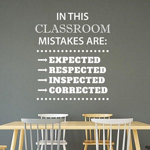 In This Classroom Wall Decal Study Education Mistakes Inspirational ...