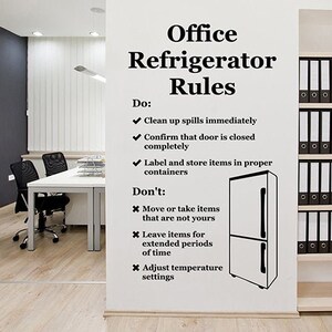 Office Refrigerator Rules Wall Decal Job Work Worker Quotes - Etsy